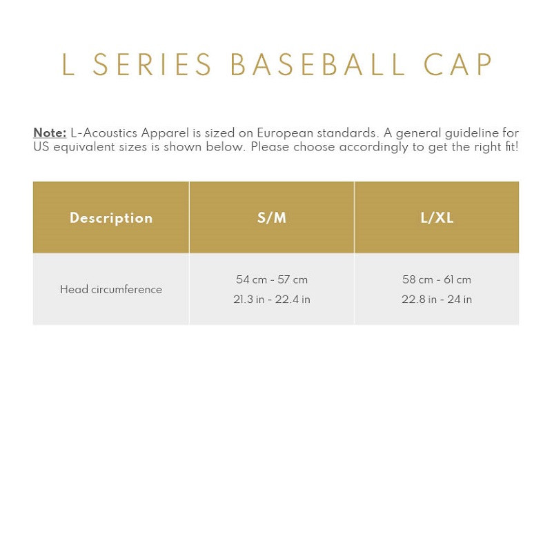 L-Acoustics L-Series Branded Official Professional Baseball Cap